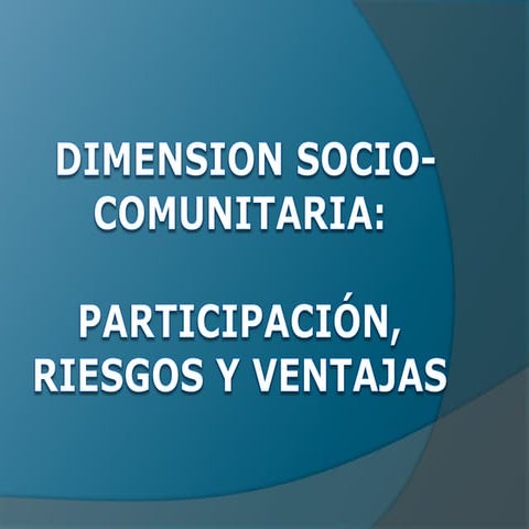 Dimension socio comunitaria. institucion | PPTX
