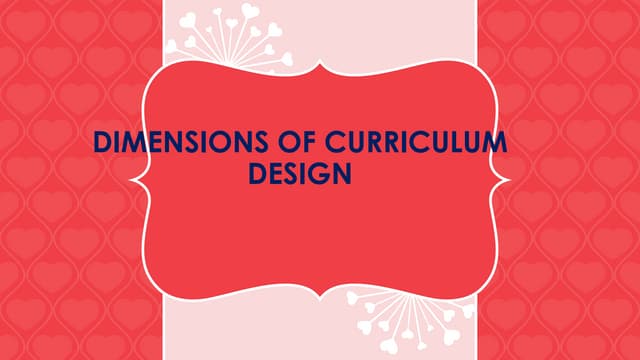 Chapter 3 Curriculum Design | PPTX