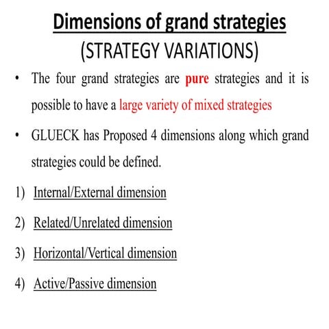 Dimensions of grand strategies | PPTX