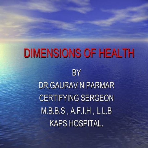 Dimensions of health | PPT