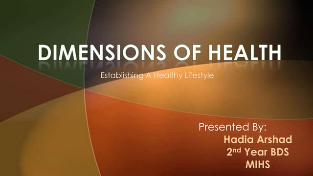 8 Dimensions of Holistic Well-being | PPT