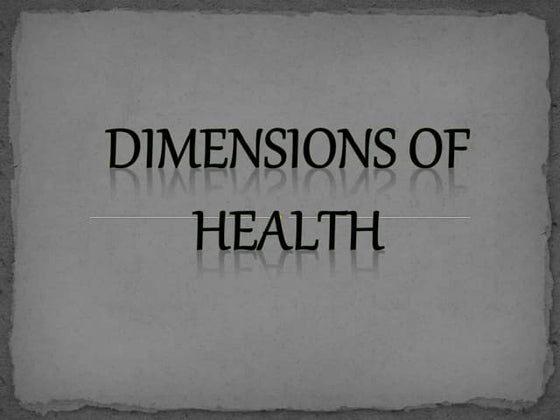 Dimensions of health | PPTX