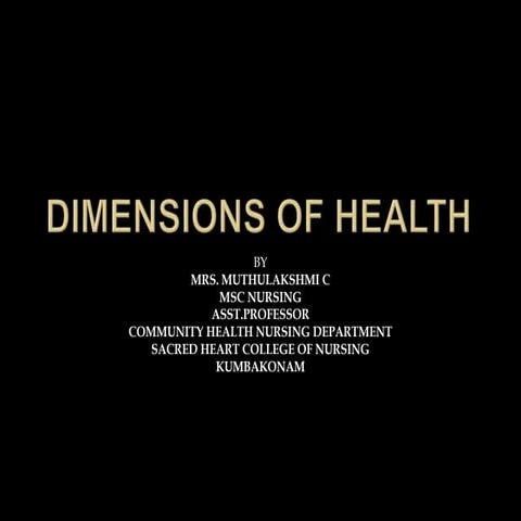 Dimensions of health | PPTX