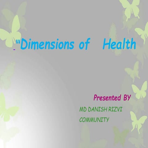 Dimensions of health | PPTX