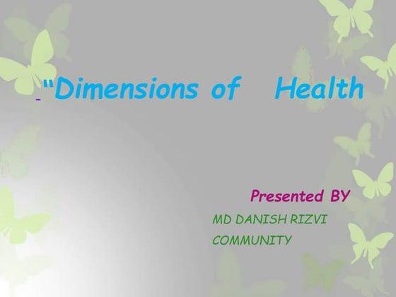 Ppt on dimensions of health | PPT