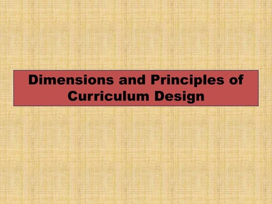 Chapter 3 Curriculum Design | PPT