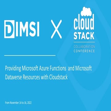 Providing Microsoft Azure Functions And Microsoft Dataverse Resources With Cloudstack Ppt 