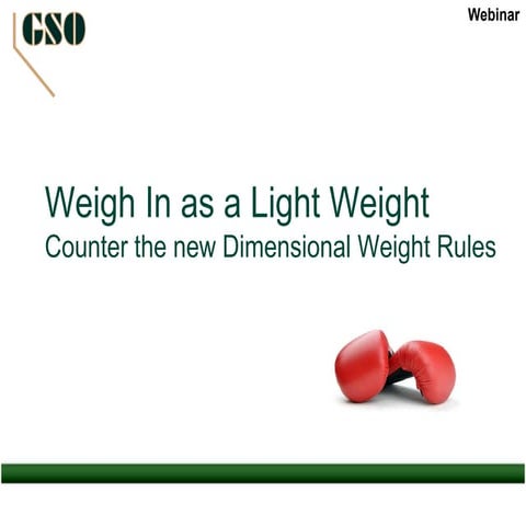 Weigh In as a Light-Weight: Counter the New Dimensional Weight Rules | PPT