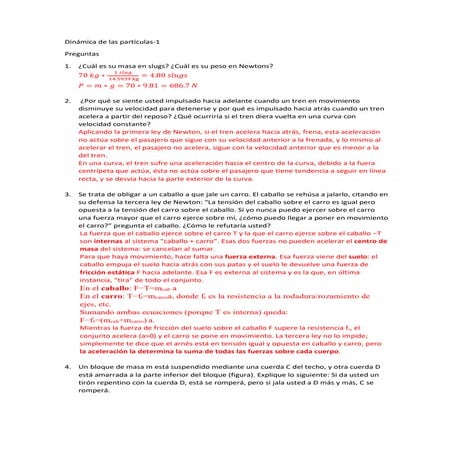 Dinamica partículas - 1.Capítulo 5 del libro Resnick Halliday | PDF