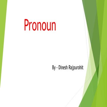 Pronoun PPT by DINESH RAJPUROHIT | PPT
