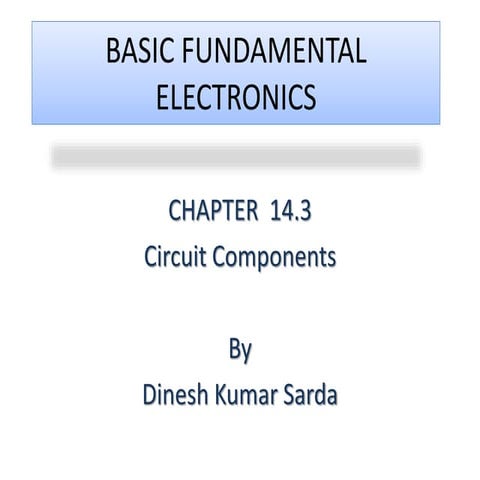 Basic Fundamental Electronics by D-Sarda PART III | PPT