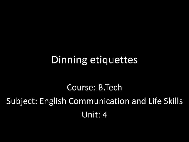 Dining etiquette-ppt | PPTX