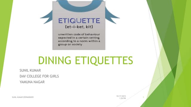 Dining etiquette-ppt | PPTX