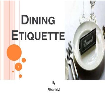 Dinning Etiquettes for Professionals and Development | PPTX