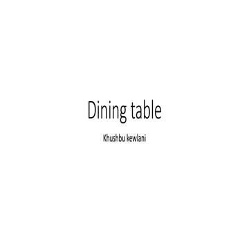 Dining table | PPTX