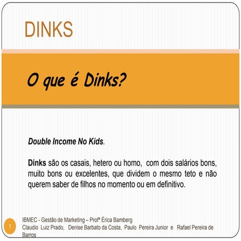 Dinks o trabalho | PPTX