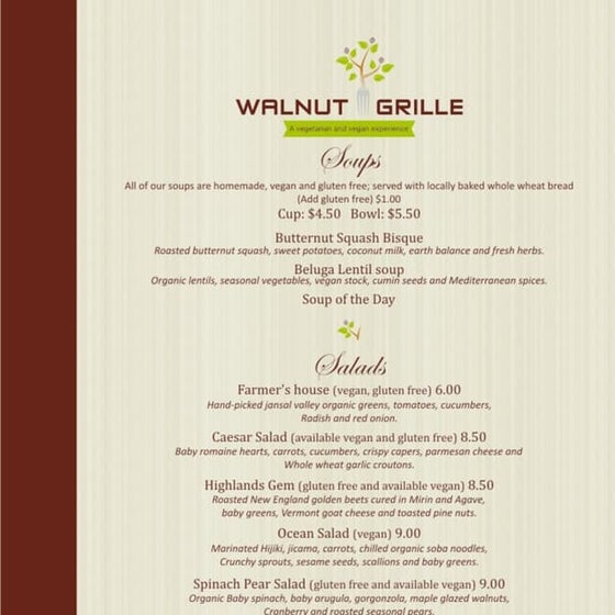 Walnut grille dinner menu | PDF