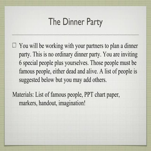 Dinner party | PPT