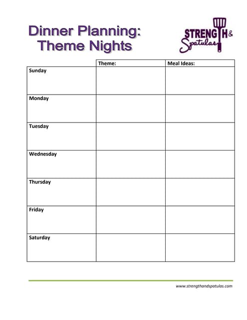 Dinner planning template with example | PDF