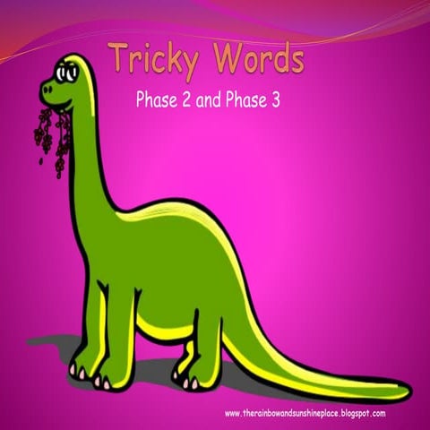 Dinosaur Tricky words - Phase 2 and Phase 3 | PPTX