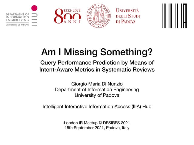 Query Performance Prediction by Means of Intent-Aware Metrics in ... Query Performance Prediction by Means of Intent-Aware Metrics in ...