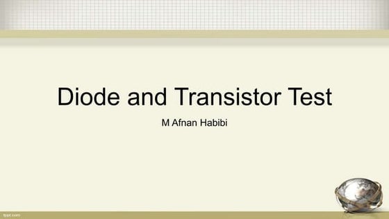 Diode testing and transistor testing | PDF