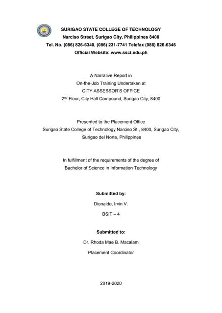 OJT REPORT (PDF FORMAT) | PDF