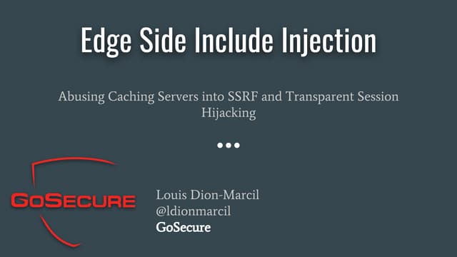 Server Side Includes Injection ( SSI Injection ) | PPTX