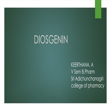 DIOSGENIN.pptx steroid hormone producer naturally | PPTX