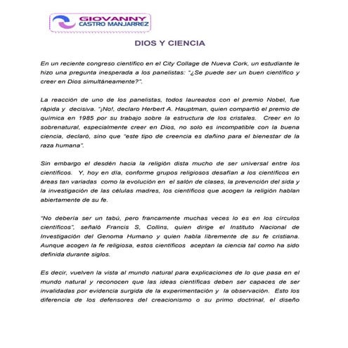 Dios y Ciencia | DOCX