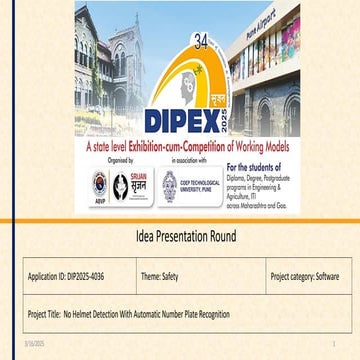 Helmet Detection With Anpr Presentation Ppt