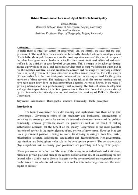 Field Report on present condition of Ward 1 and Ward 2 of Pabna ...