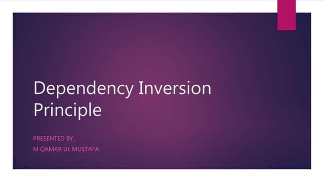 Dip(dependency inversion principle) presentation | PPT Dip(dependency inversion principle) presentation | PPT