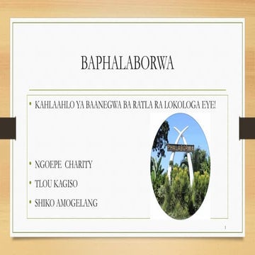 Sehlopha sa Baphalaborwa ba Kgosi Matome Shokane | PPT