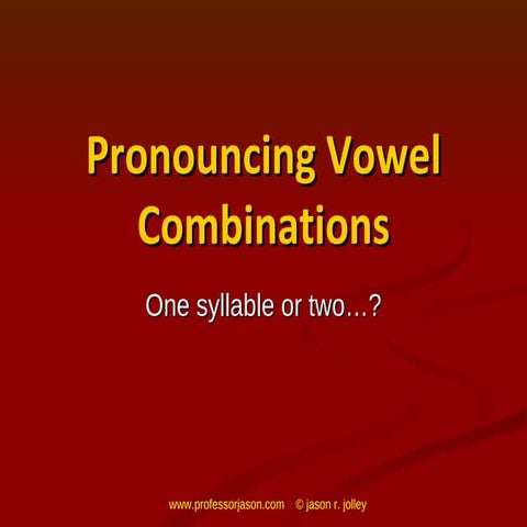 Pronouncing Spanish Vowel Combinations (Diphthongs/Hiatus) | PPT