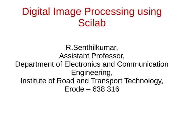 Digital Image Processing (Lab 06) | PPTX