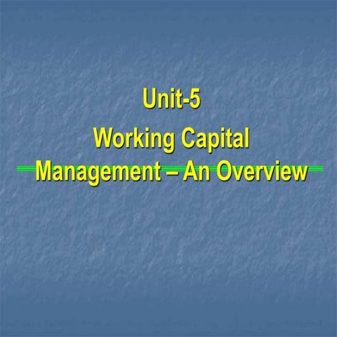 DIPK202T_Corporate Finance Unit 5 PPT.ppt