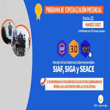 Programa de especialización: SIAF, SIGA y SEACE. | PDF | Business | Business and Finance
