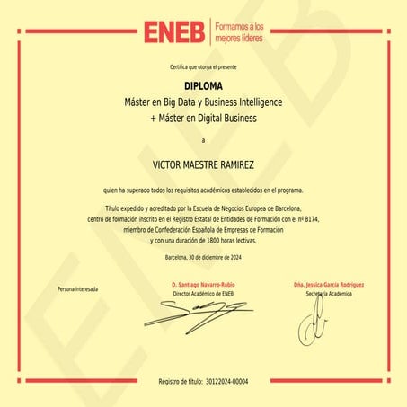 DIPLOMA - Máster en Big Data y Business Intelligence + Máster en ...