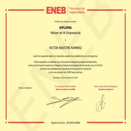 DIPLOMA - Máster en Inteligencia Artificial Empresarial | PDF