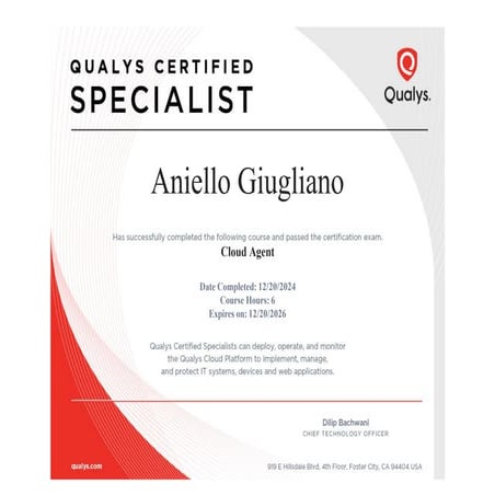 Cloud Agent Certificate Qualys Training IT | PDF