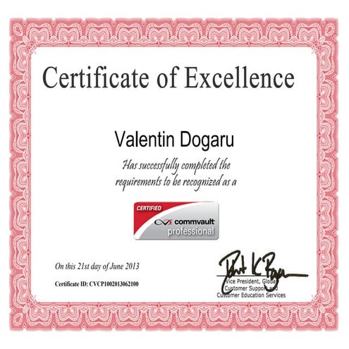 CommVault® Certified Professional v10 | PDF