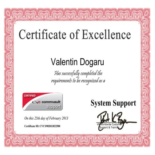 CommVault® Certified System Support v9 | PDF