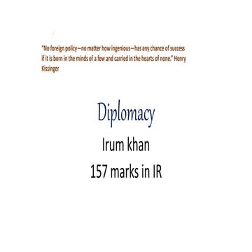 Diplomacy a tool of foreign policy in interantional aaffairs | PPTX
