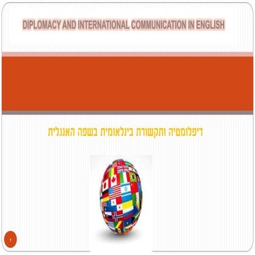 Diplomacy and international communication in English | PPT
