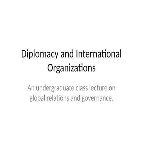 Diplomacy and Introduction a look into the | PPT