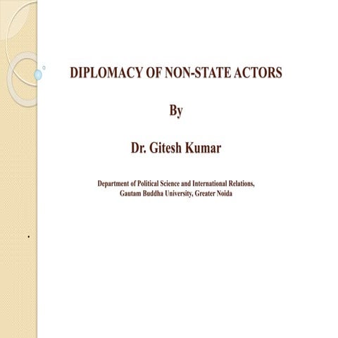 Difference State Actors and Non state Actors | PDF