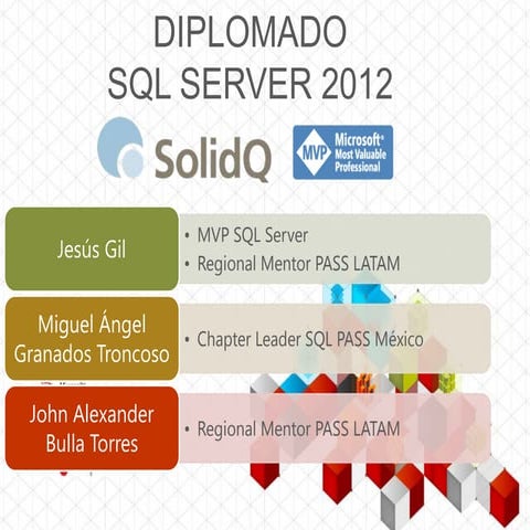 Diplomado Técnico SQL Server 2012 - Sesión 8/8 | PPTX