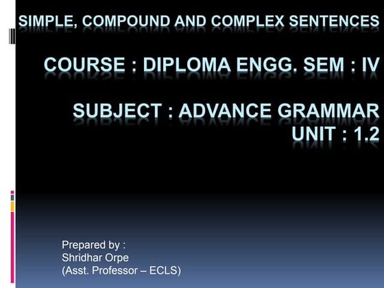 Sentence structure Simple and Compound.pptx