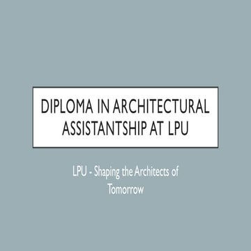 Diploma in Architectural Assistantship at LPU.pptx